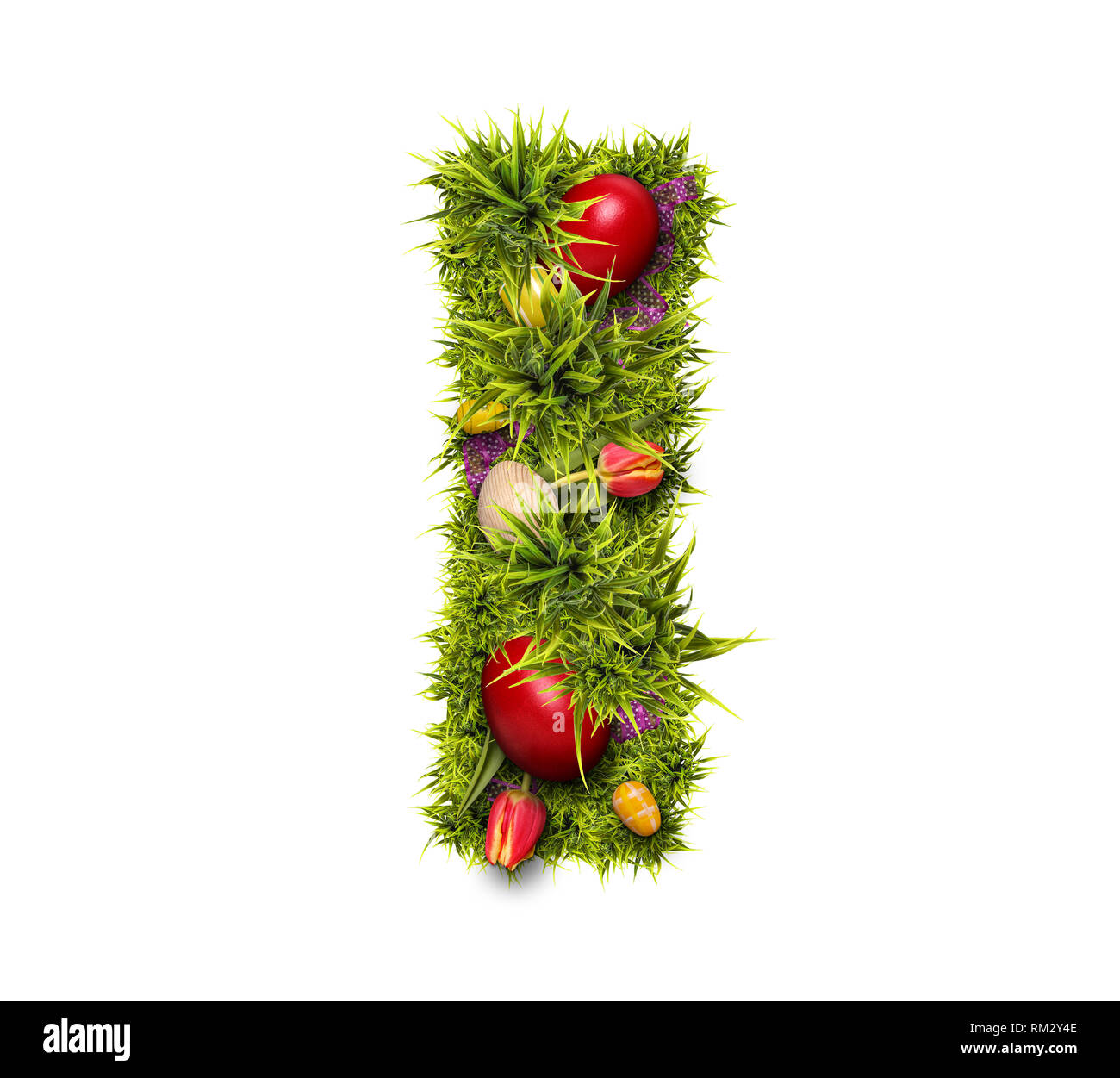 Easter holiday letter I made of fresh green grass and Easter eggs ...