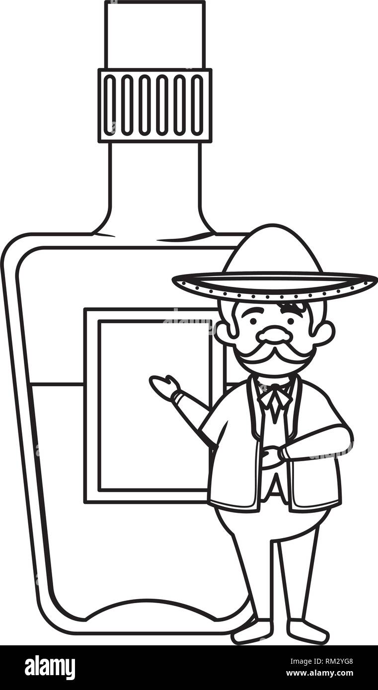 traditional mexican mariachi character vector illustration design Stock ...