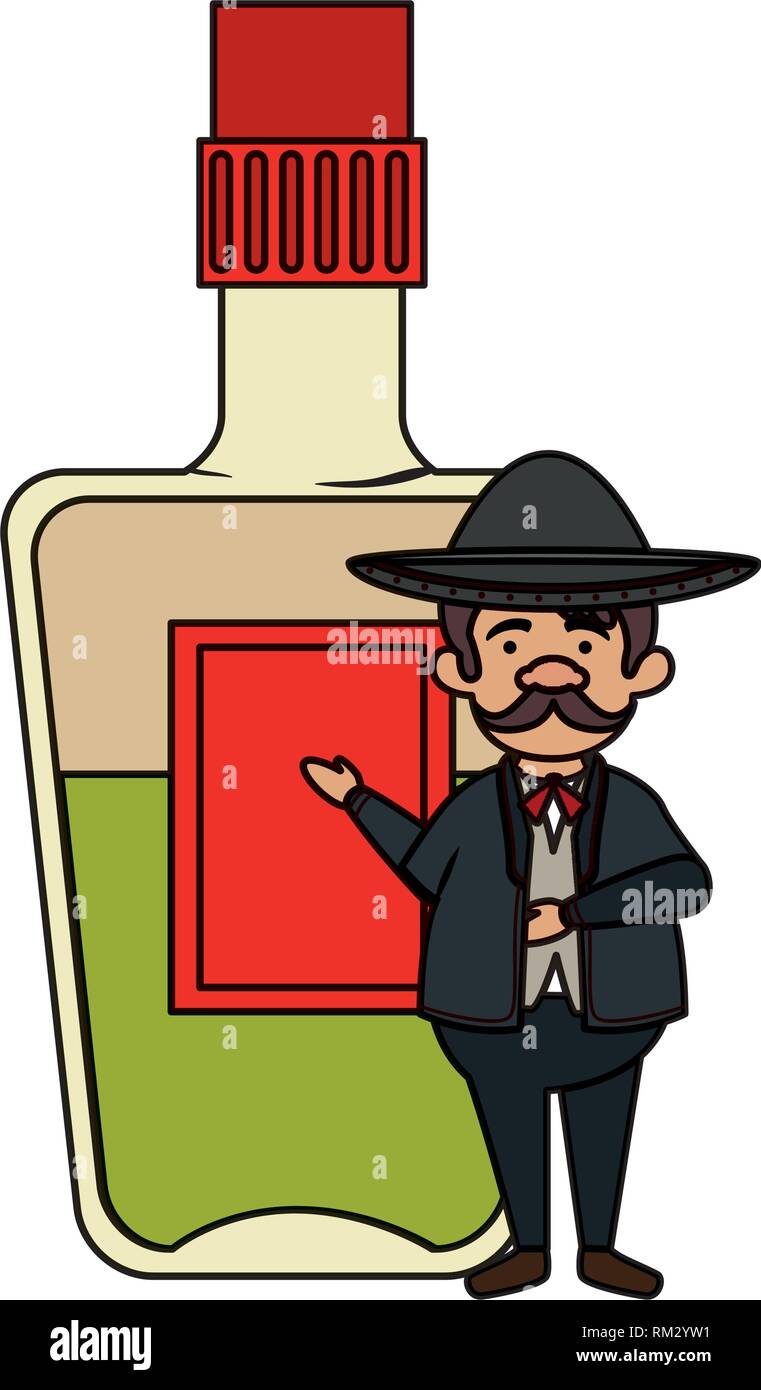 traditional mexican mariachi character vector illustration design Stock ...
