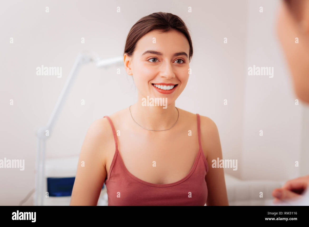 Portrait of a beautiful excited young woman Stock Photo - Alamy