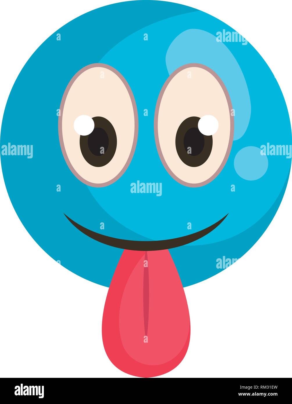happy fool face emoticon with tongue out vector illustration design ...