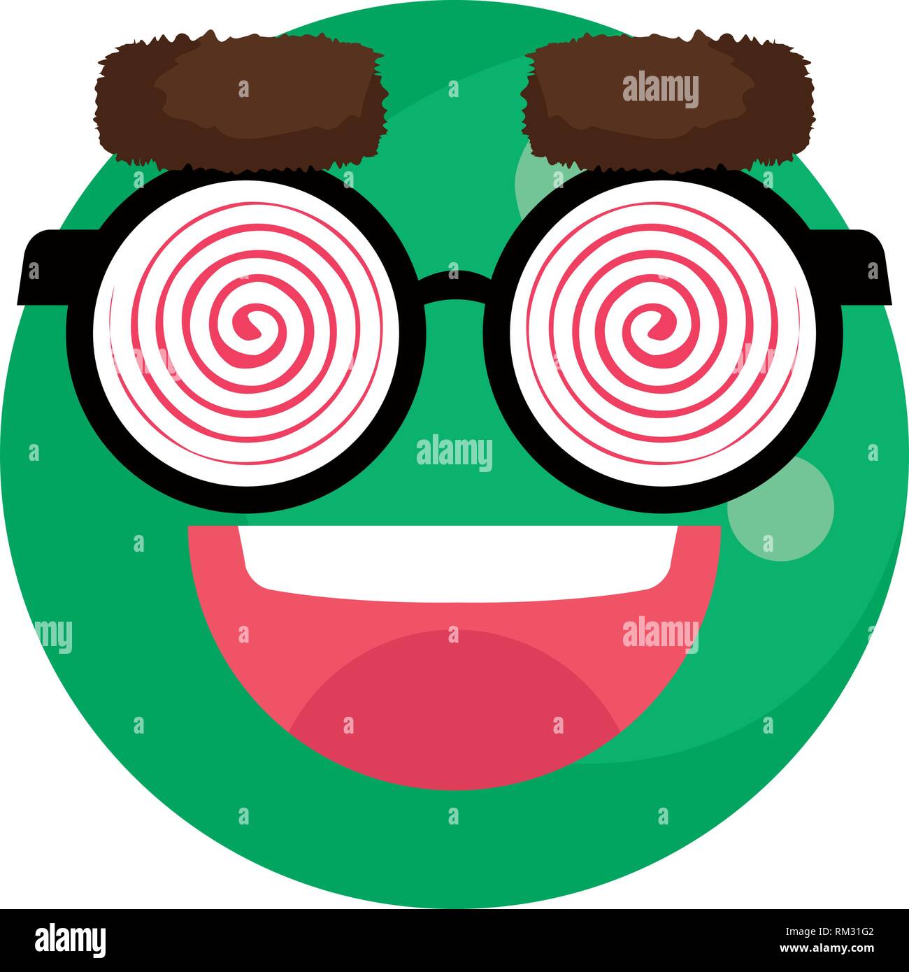 happy fool face emoticon with eyeglasses vector illustration design ...