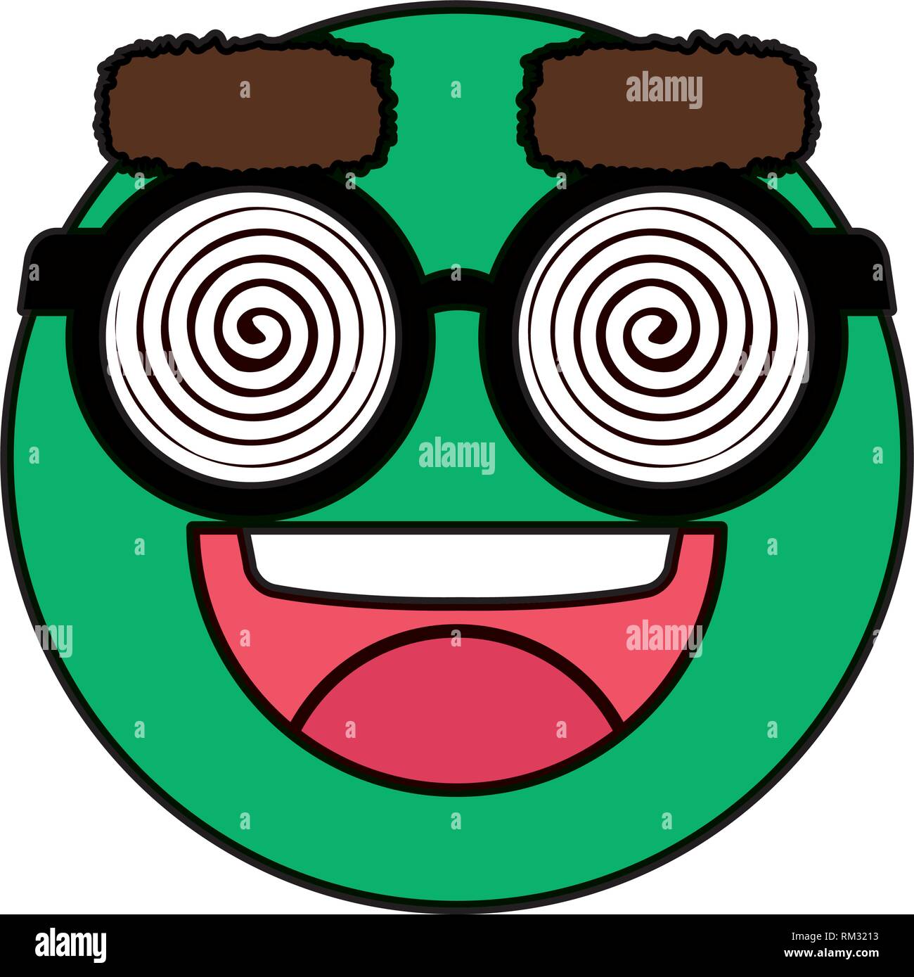 happy fool face emoticon with eyeglasses vector illustration design ...