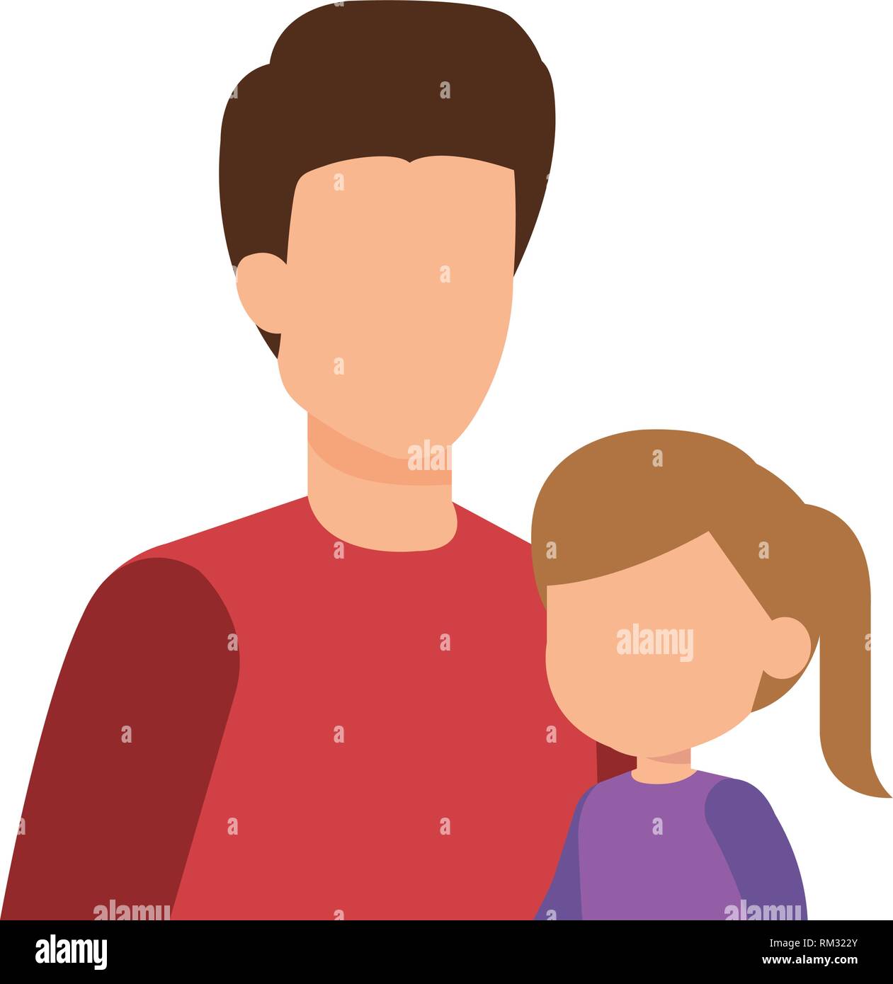father with daughter characters vector illustration design Stock Vector ...