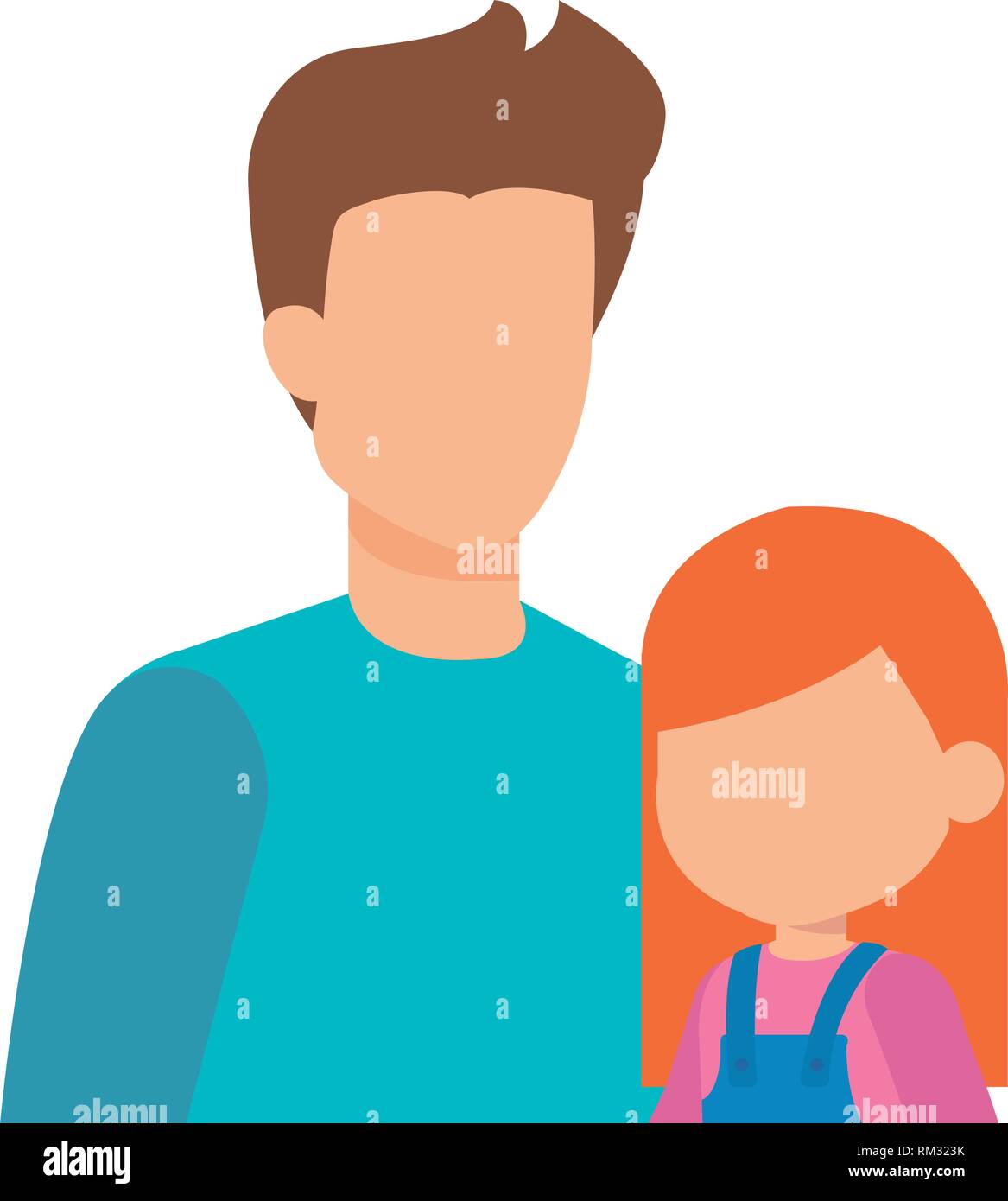 father with daughter characters vector illustration design Stock Vector ...