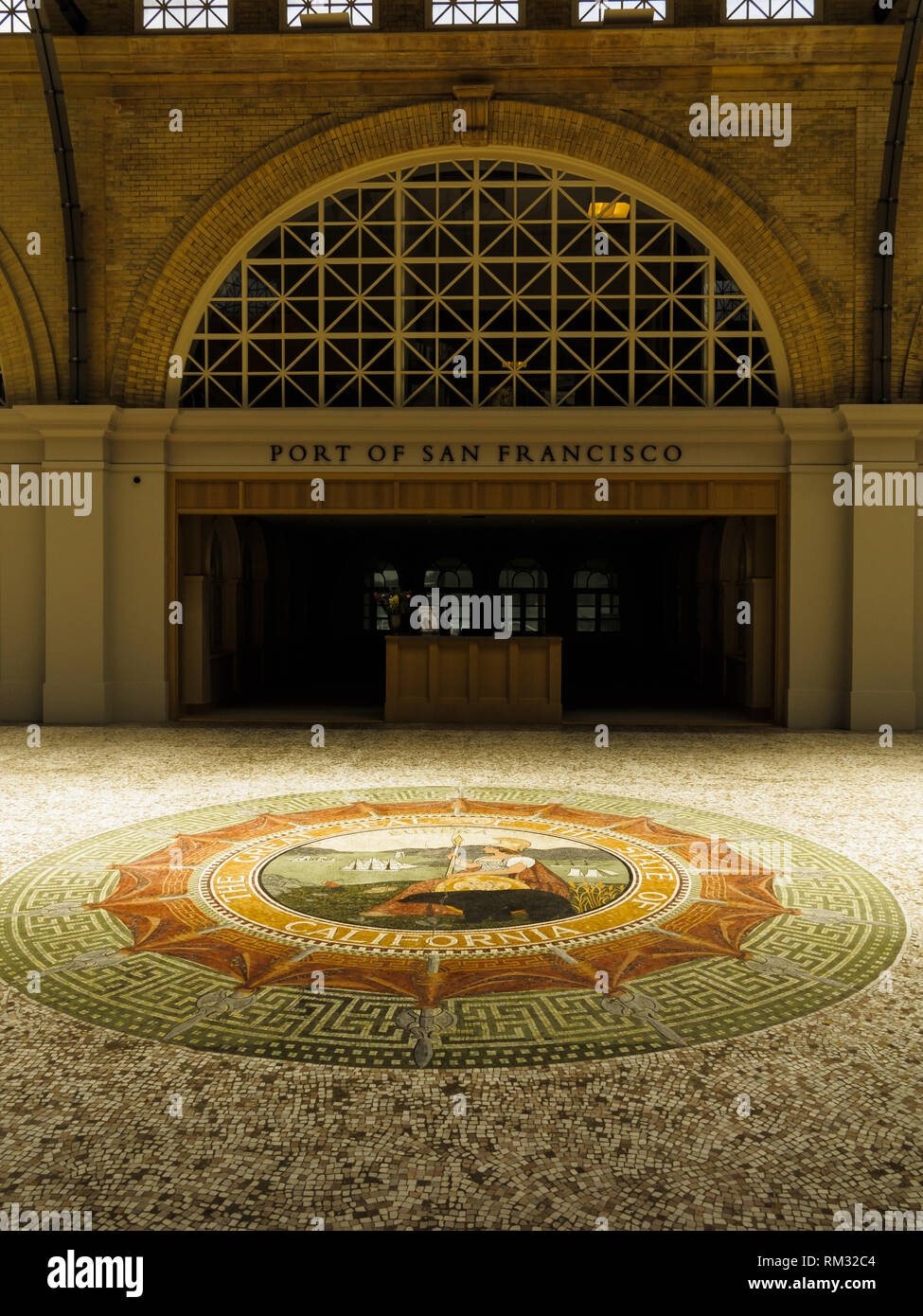 Closeup of the entrance to the port of San Francisco Ferry Terminal ...