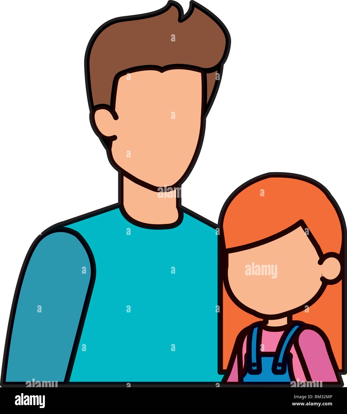 father with daughter characters vector illustration design Stock Vector ...