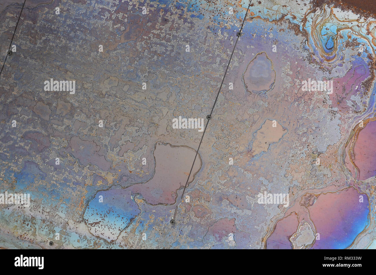 Abstract corrosion texture on the copper plated steel sheet. Random ...