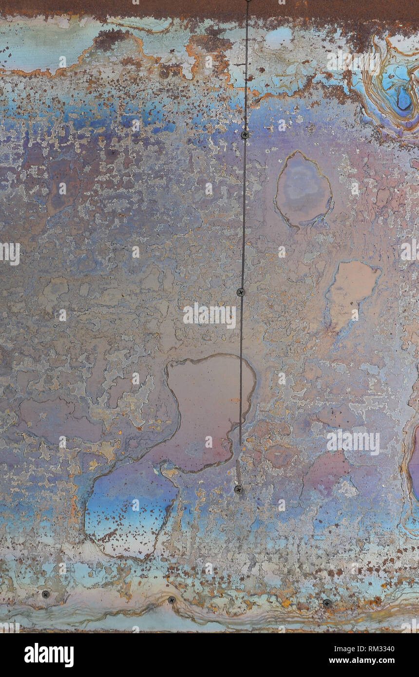 Abstract corrosion texture on the copper plated steel sheet. Random ...