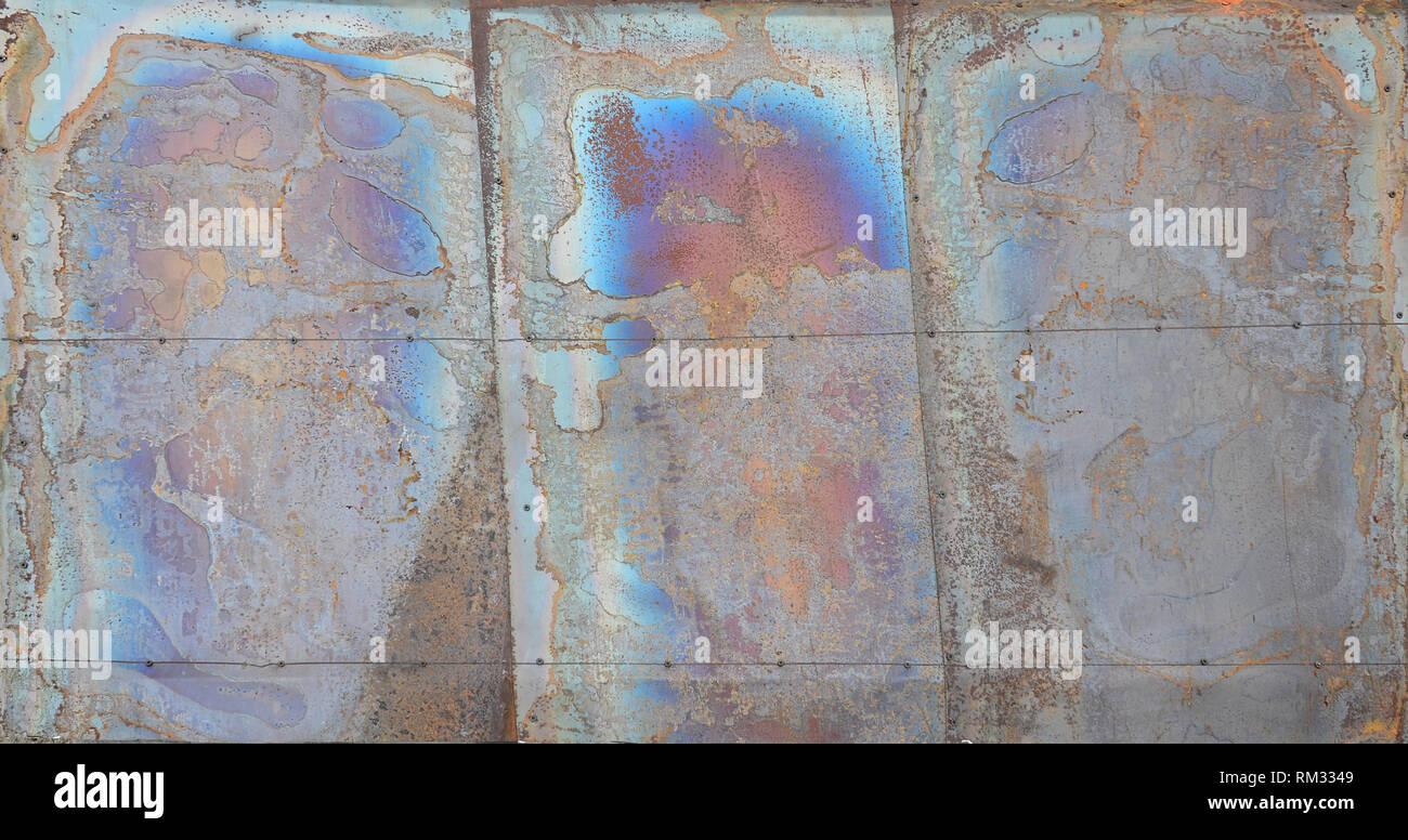 Abstract corrosion texture on the copper plated steel sheet. Random ...