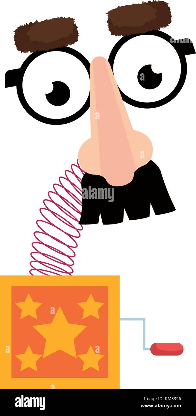 surprise box with happy fool face vector illustration design Stock ...