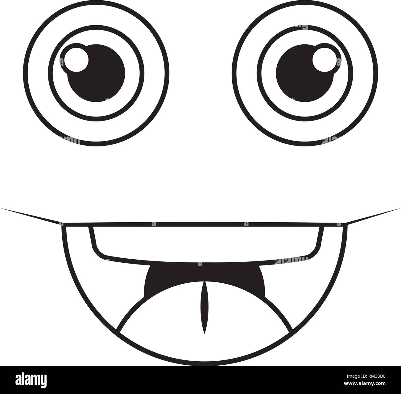 happy fool face emoticon icon vector illustration design Stock Vector ...