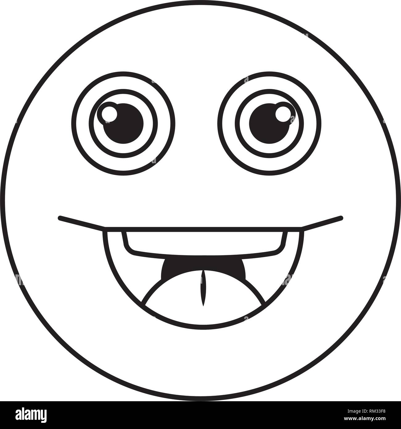 happy fool face emoticon icon vector illustration design Stock Vector ...