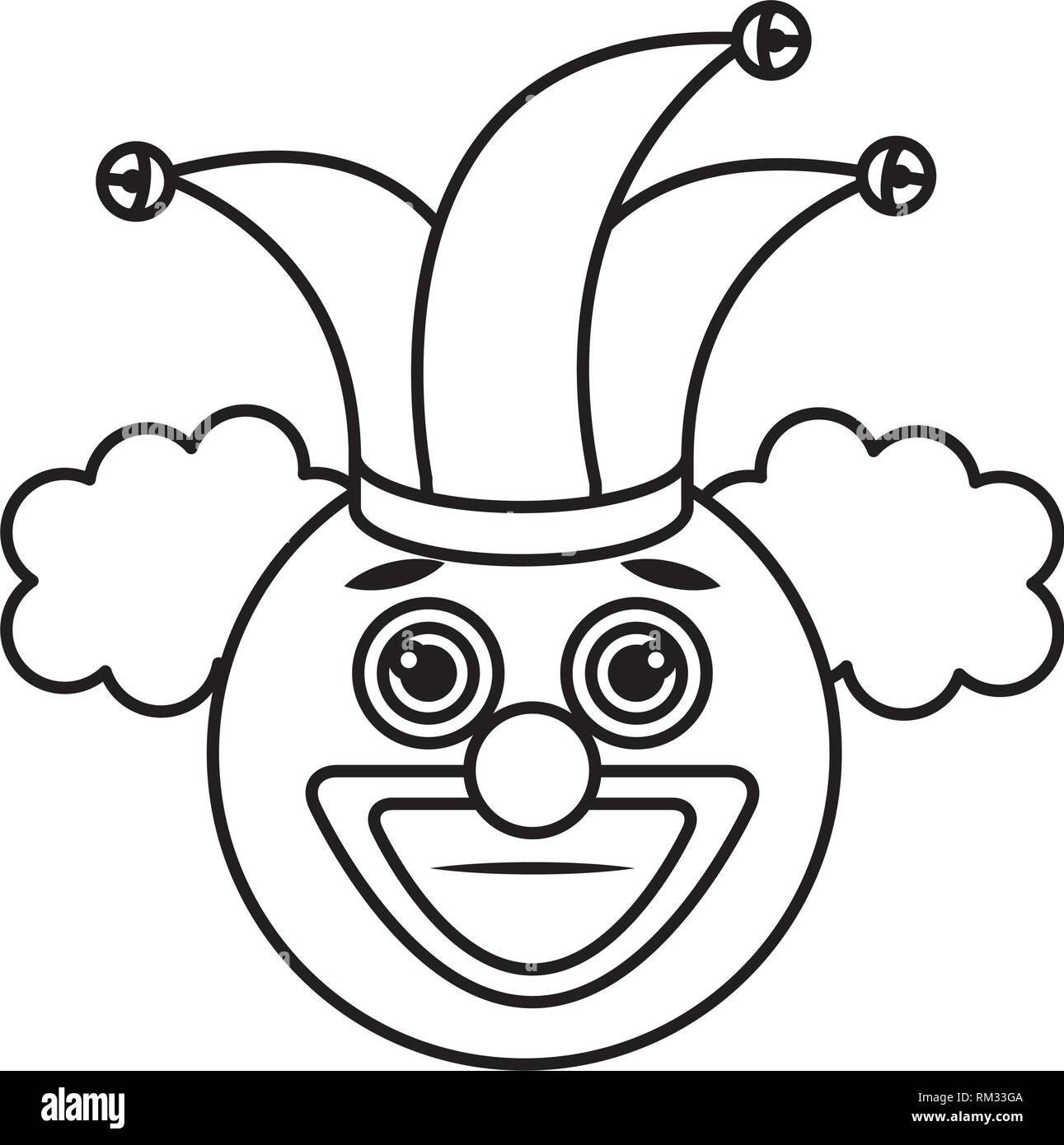 happy face with joker hat emoticon vector illustration design Stock ...