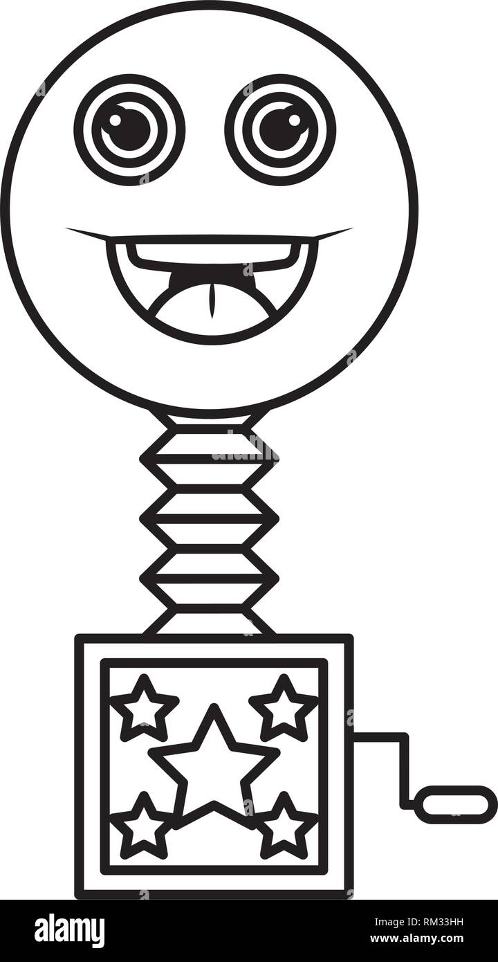 surprise box with happy fool face vector illustration design Stock ...