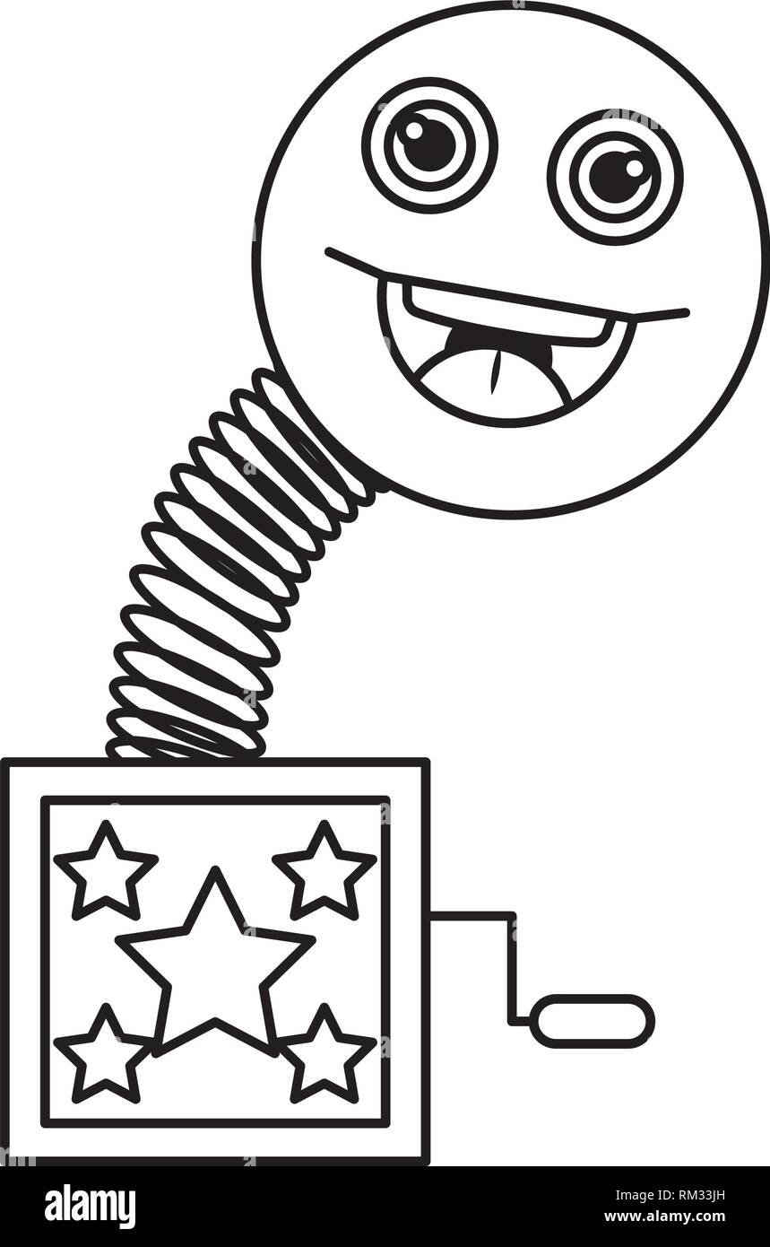 surprise box with happy fool face vector illustration design Stock ...