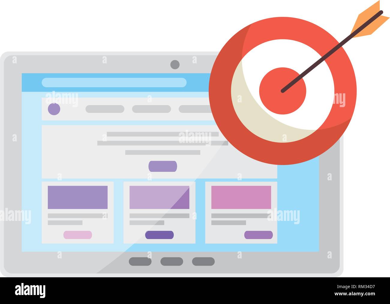 tablet device with target arrow vector illustration design Stock Vector ...