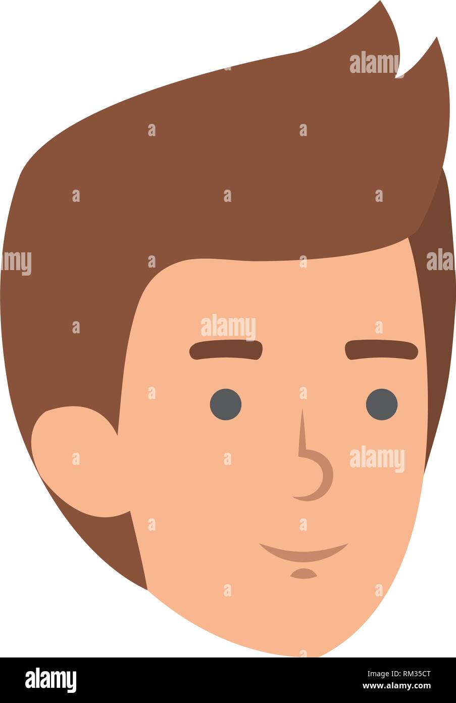 cute little boy head character vector illustration design Stock Vector ...