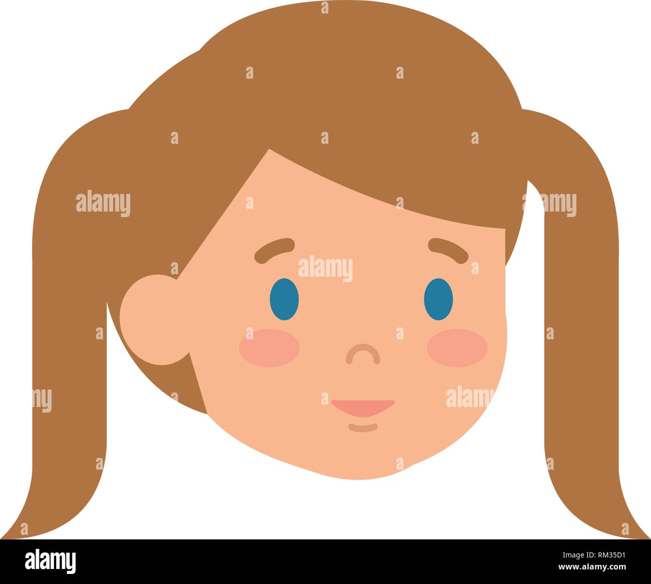 beautiful little girl head character vector illustration design Stock ...