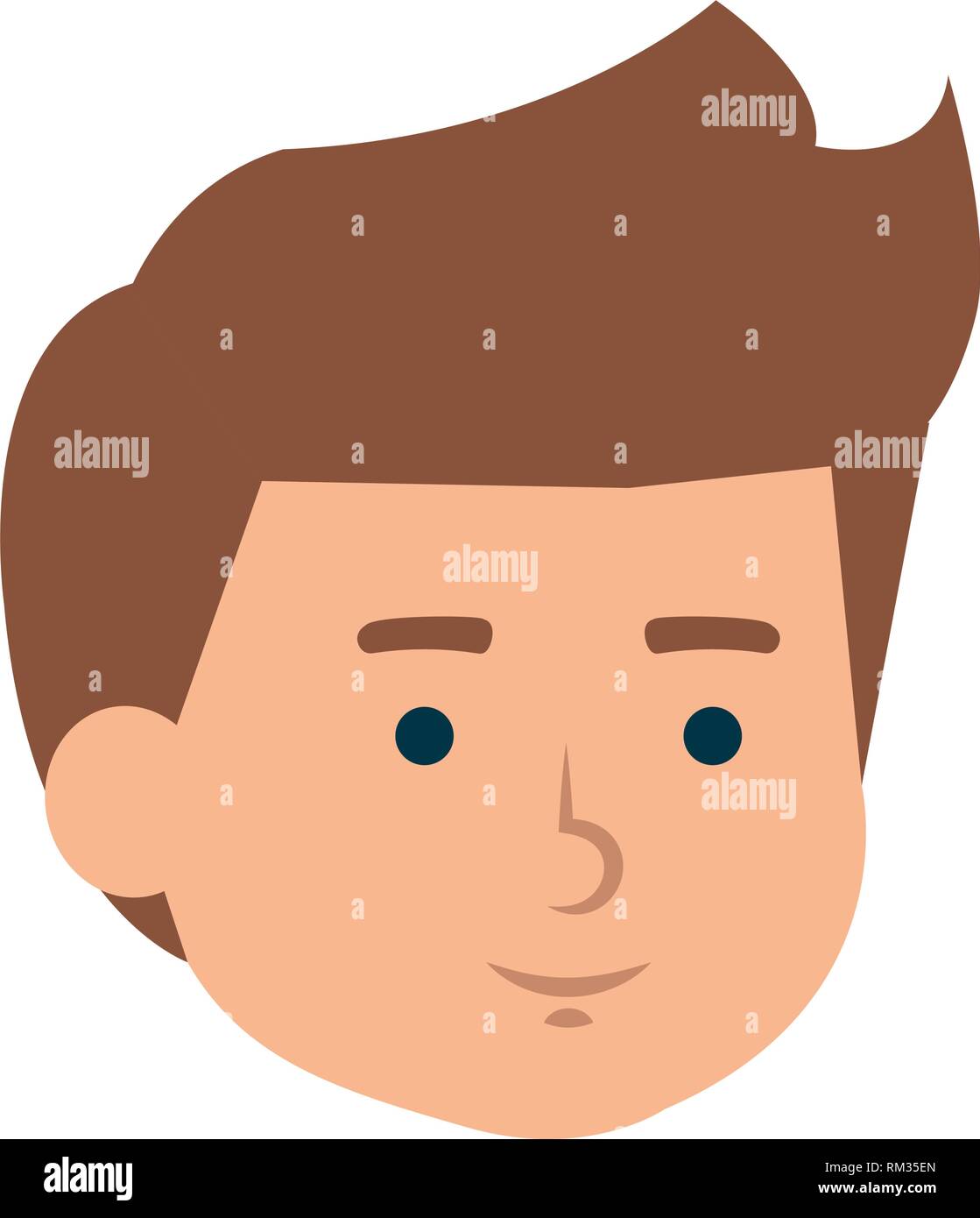 cute little boy head character vector illustration design Stock Vector ...