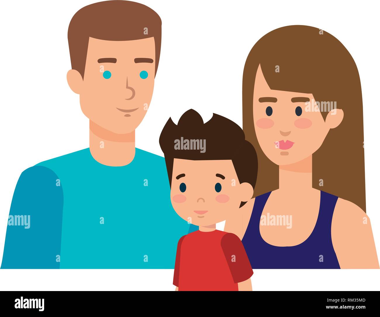 parents couple with son characters vector illustration design Stock ...