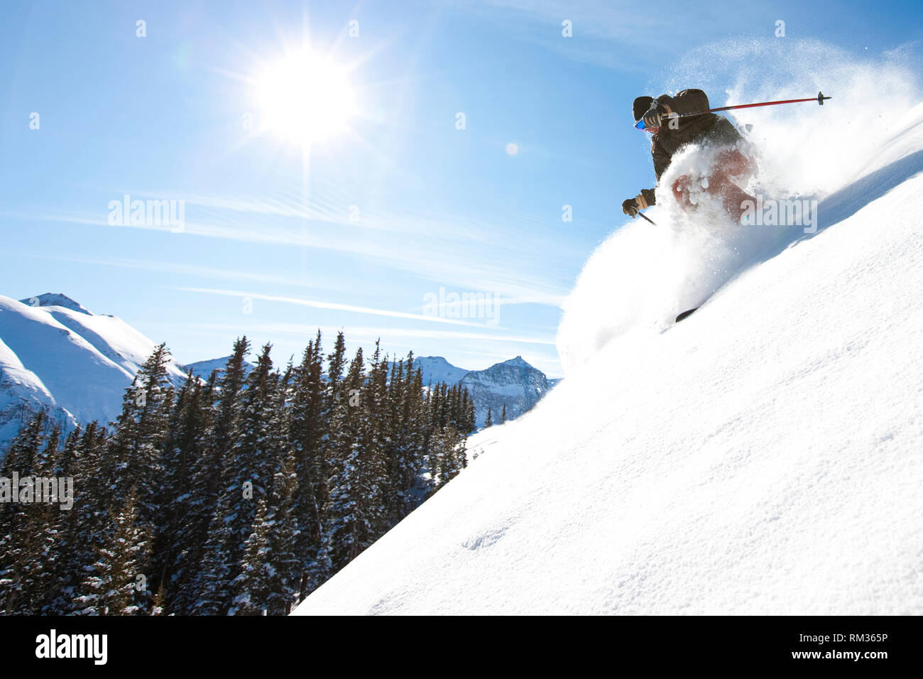Skiers while deep snow skiing hi-res stock photography and images - Alamy