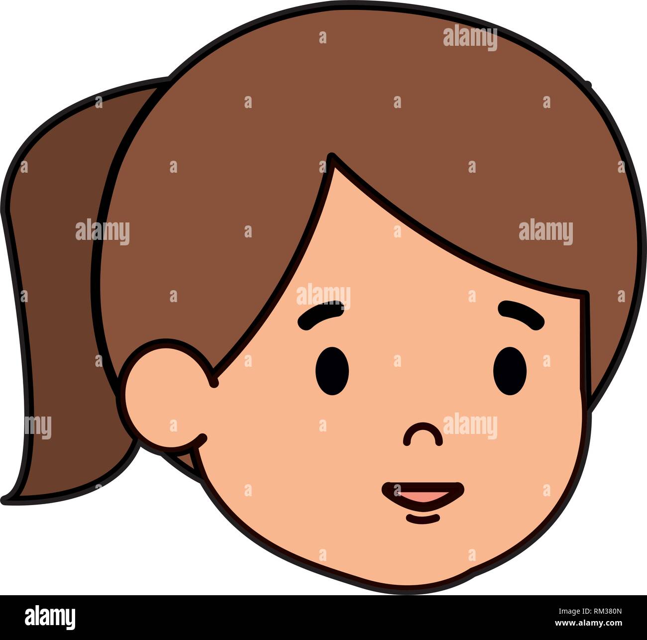 beautiful little girl head character vector illustration design Stock ...