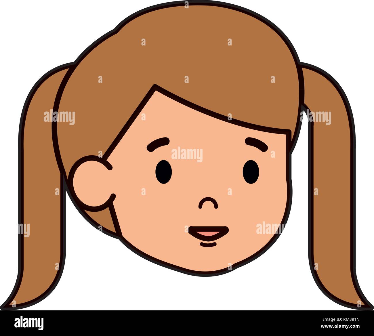 beautiful little girl head character vector illustration design Stock ...