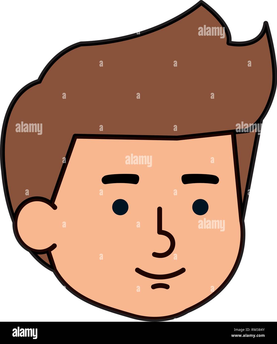 cute little boy head character vector illustration design Stock Vector ...