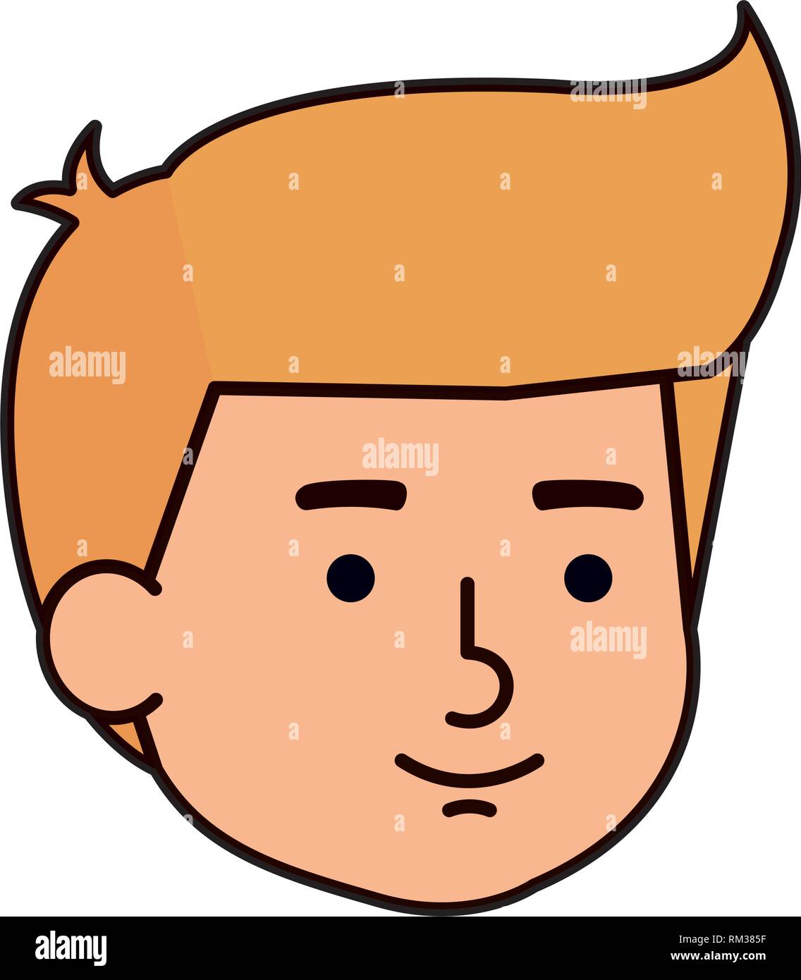 cute little boy head character vector illustration design Stock Vector ...