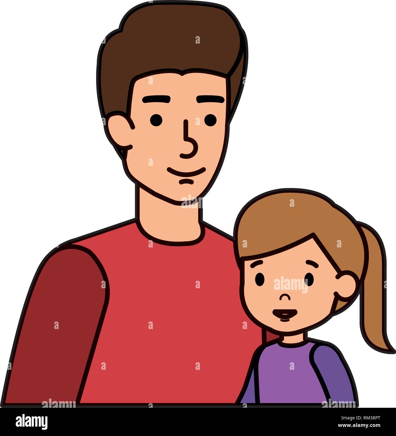 father with daughter characters Stock Vector Image & Art - Alamy
