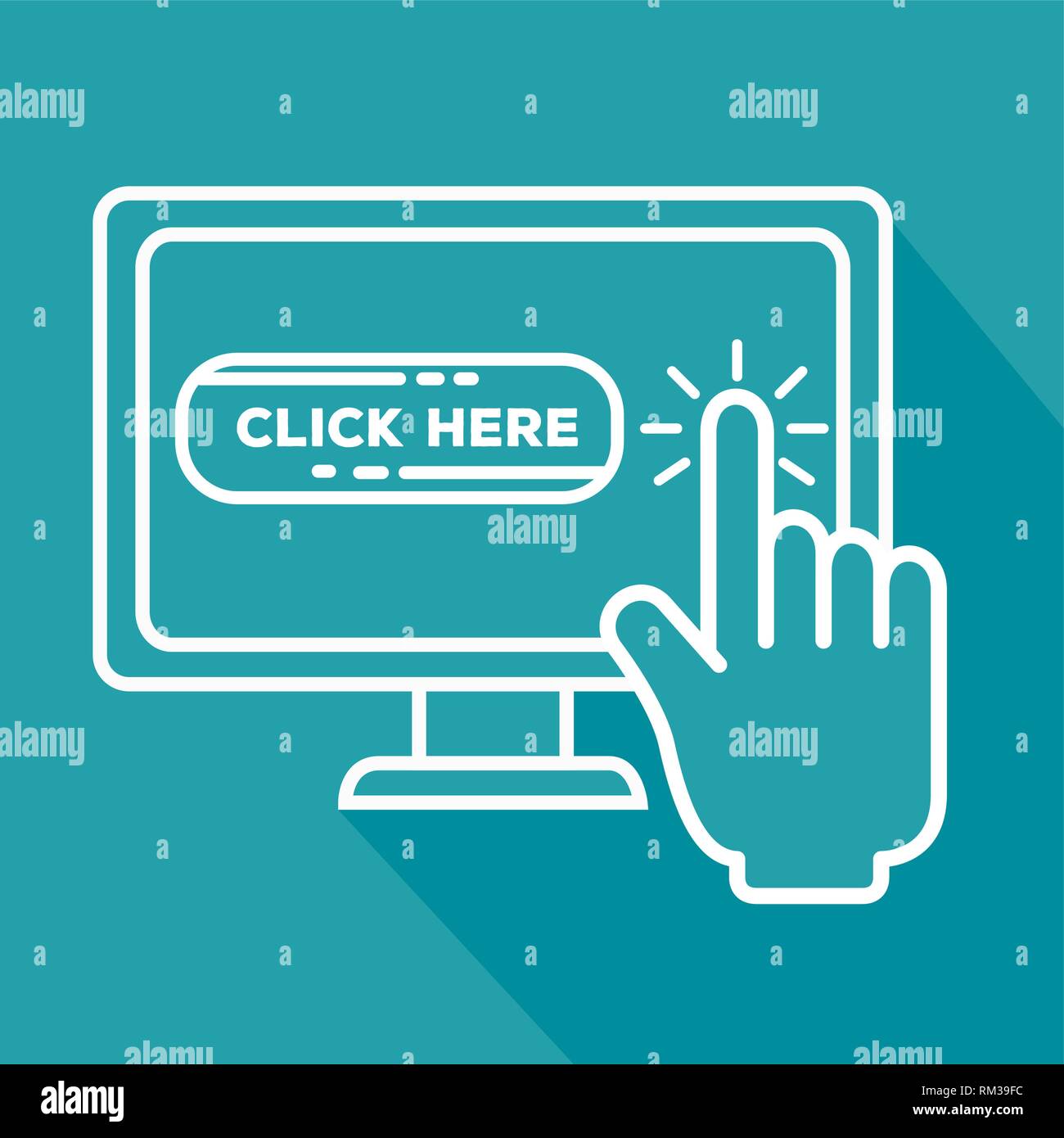 computer with hand pixel click cursor Stock Vector Image & Art - Alamy