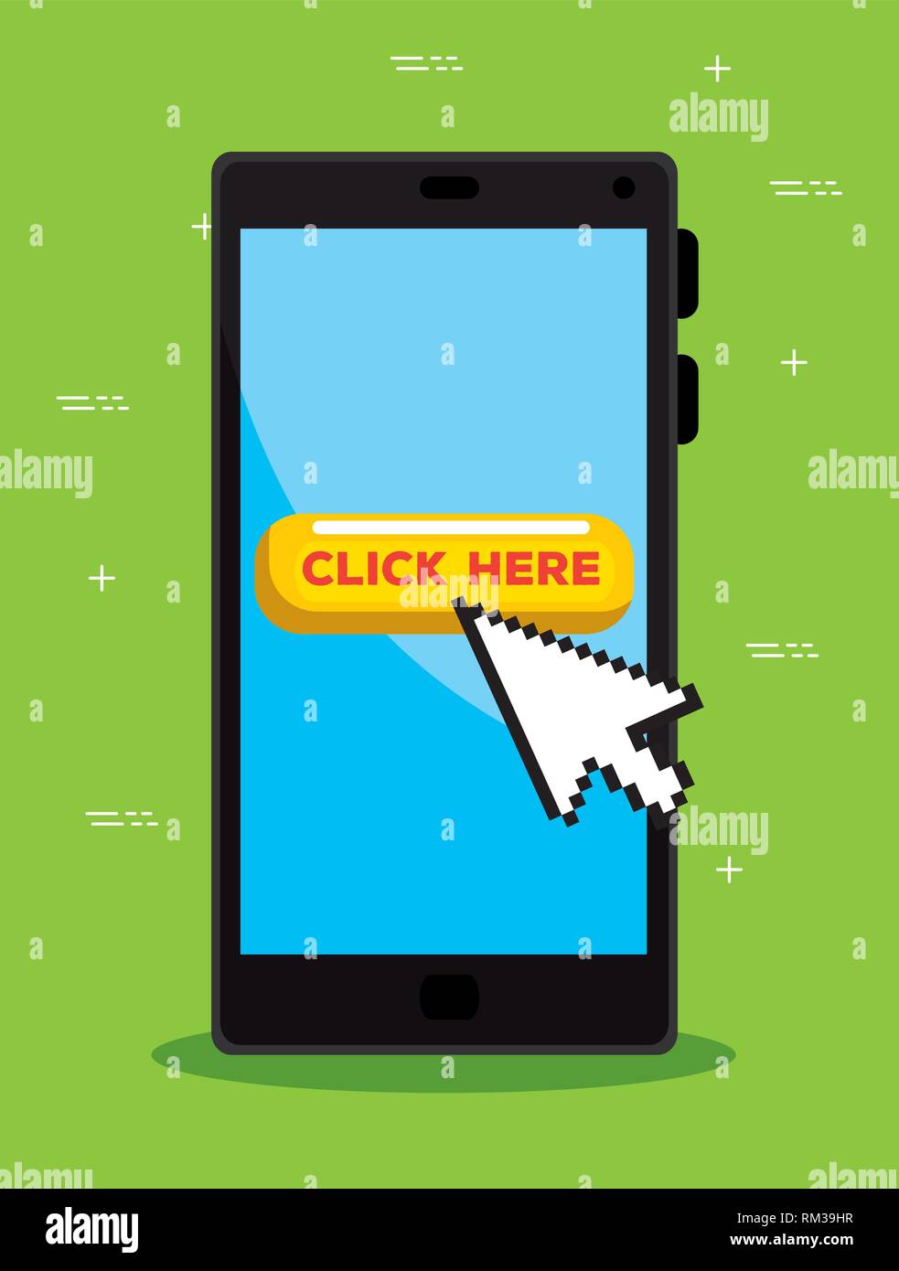 smartphone with mouse arrow pixel cursor Stock Vector Image & Art - Alamy