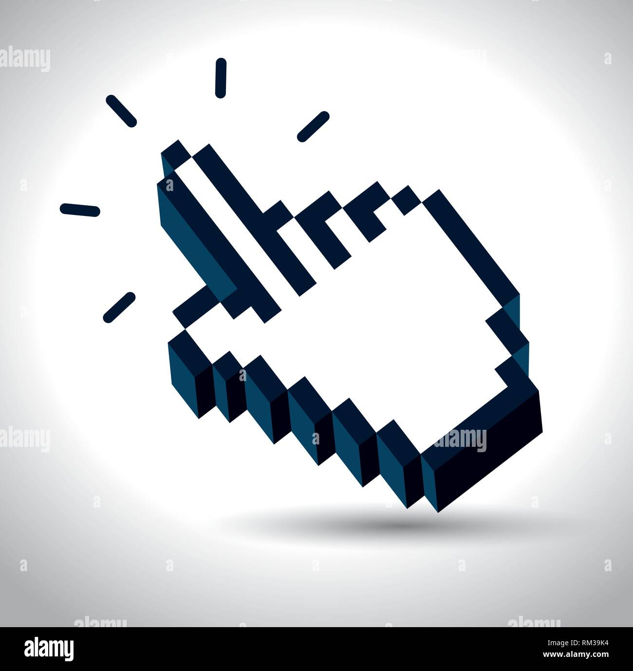 pixel hand mouse click cursor Stock Vector Image & Art - Alamy