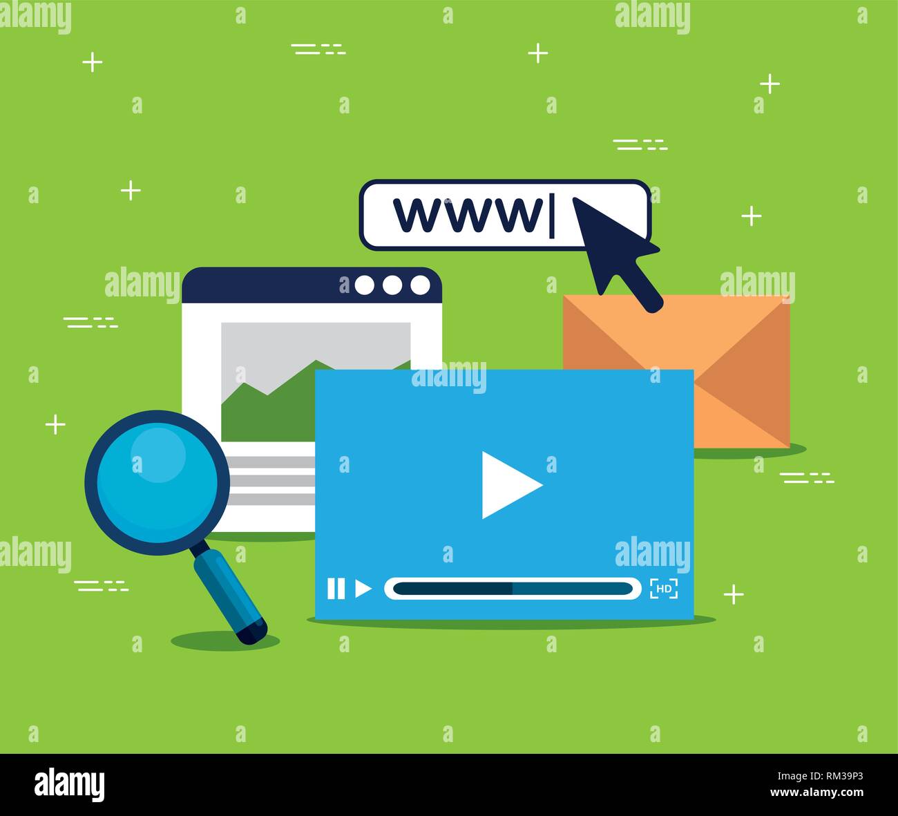 Search bar icon video Stock Vector Images - Alamy