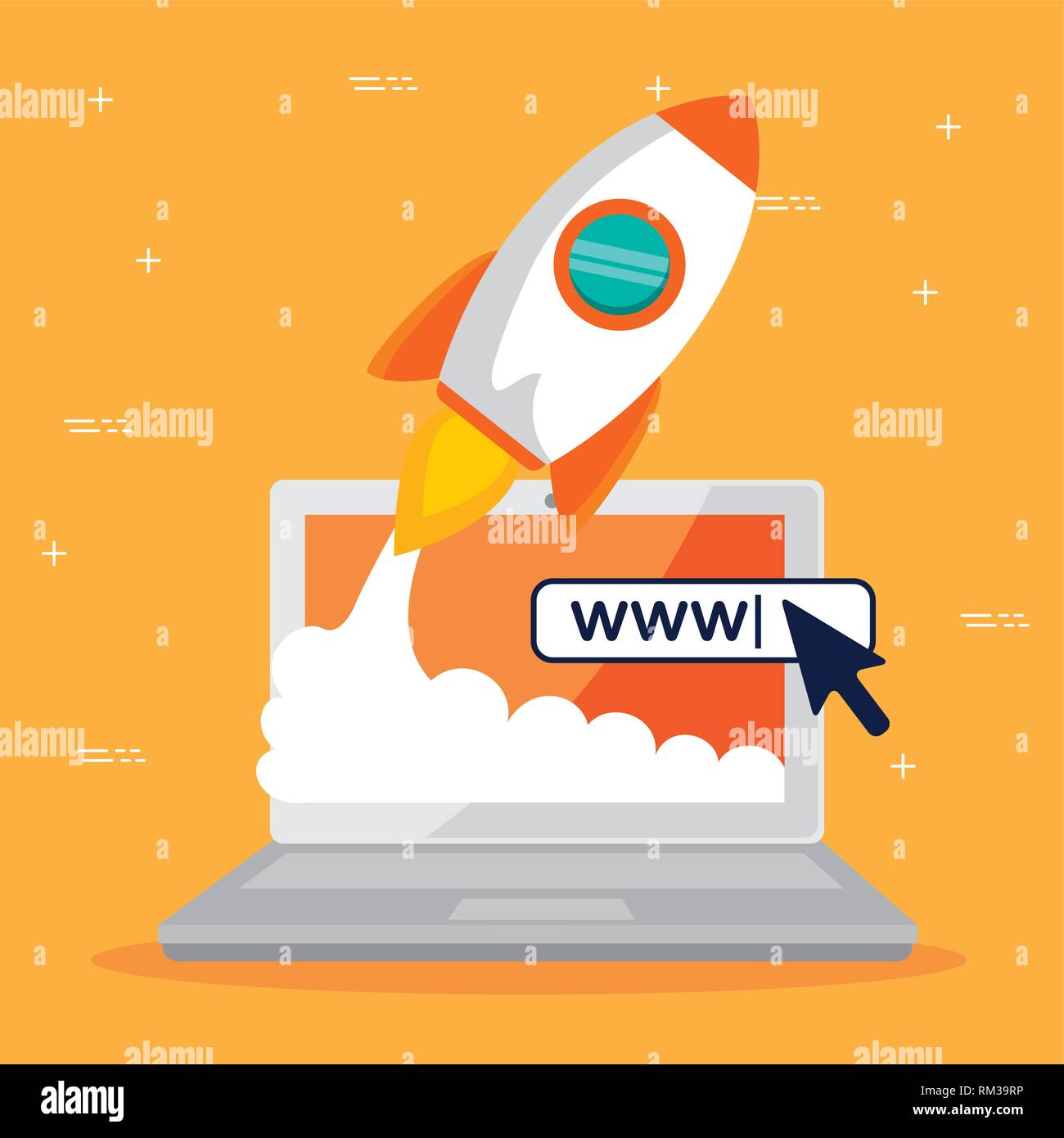 laptop with arrow pointer mouse cursor Stock Vector Image & Art - Alamy