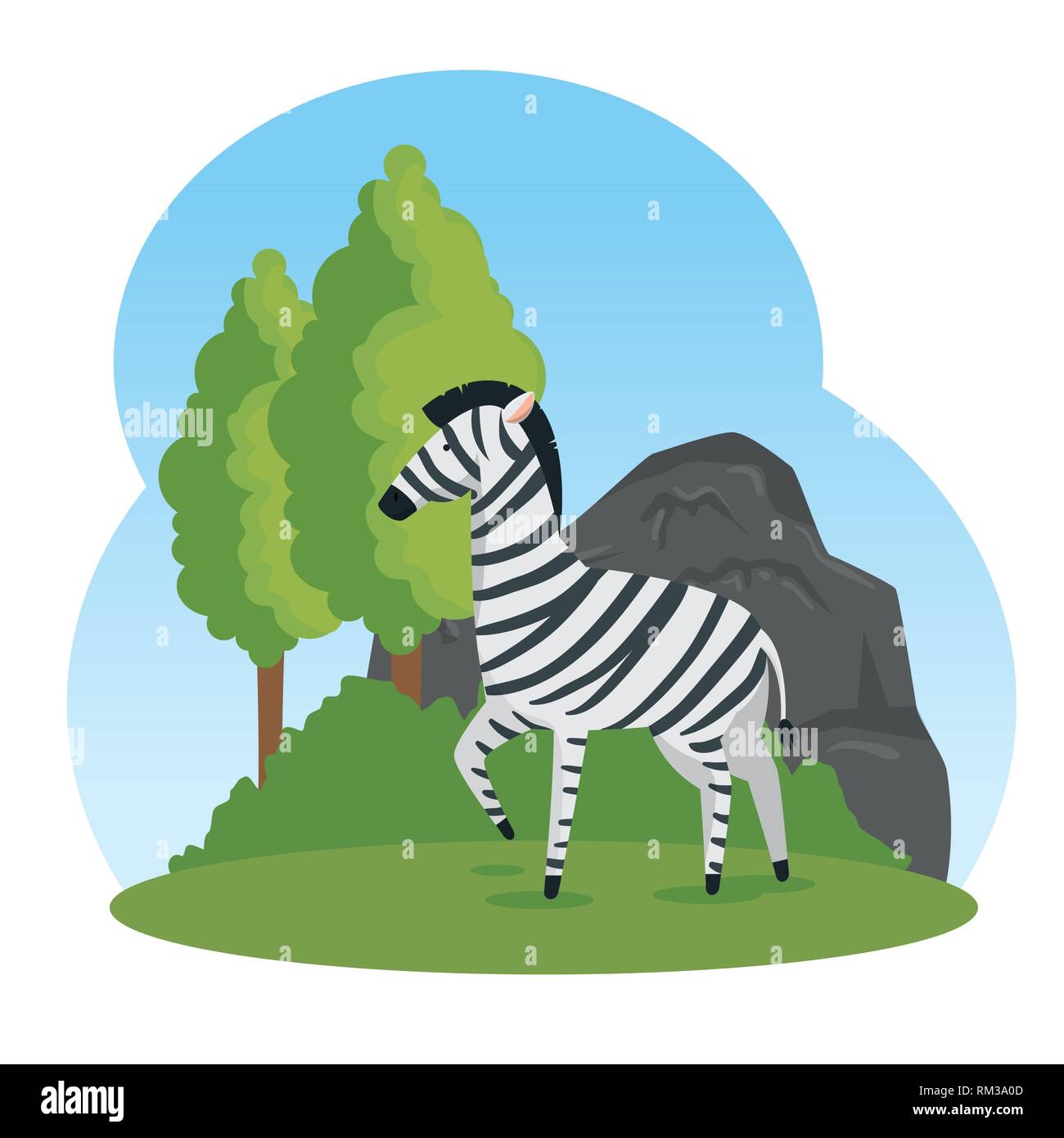cute zebra wild animal reserve Stock Vector Image & Art - Alamy