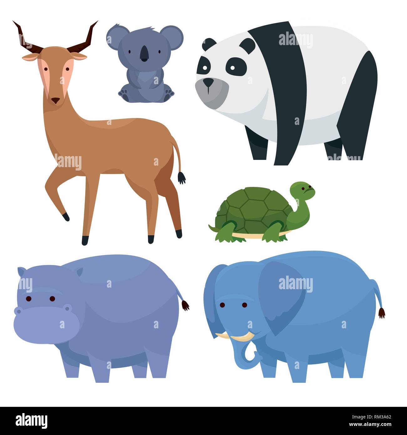 Set nature wildlife reserve Stock Vector Images - Alamy