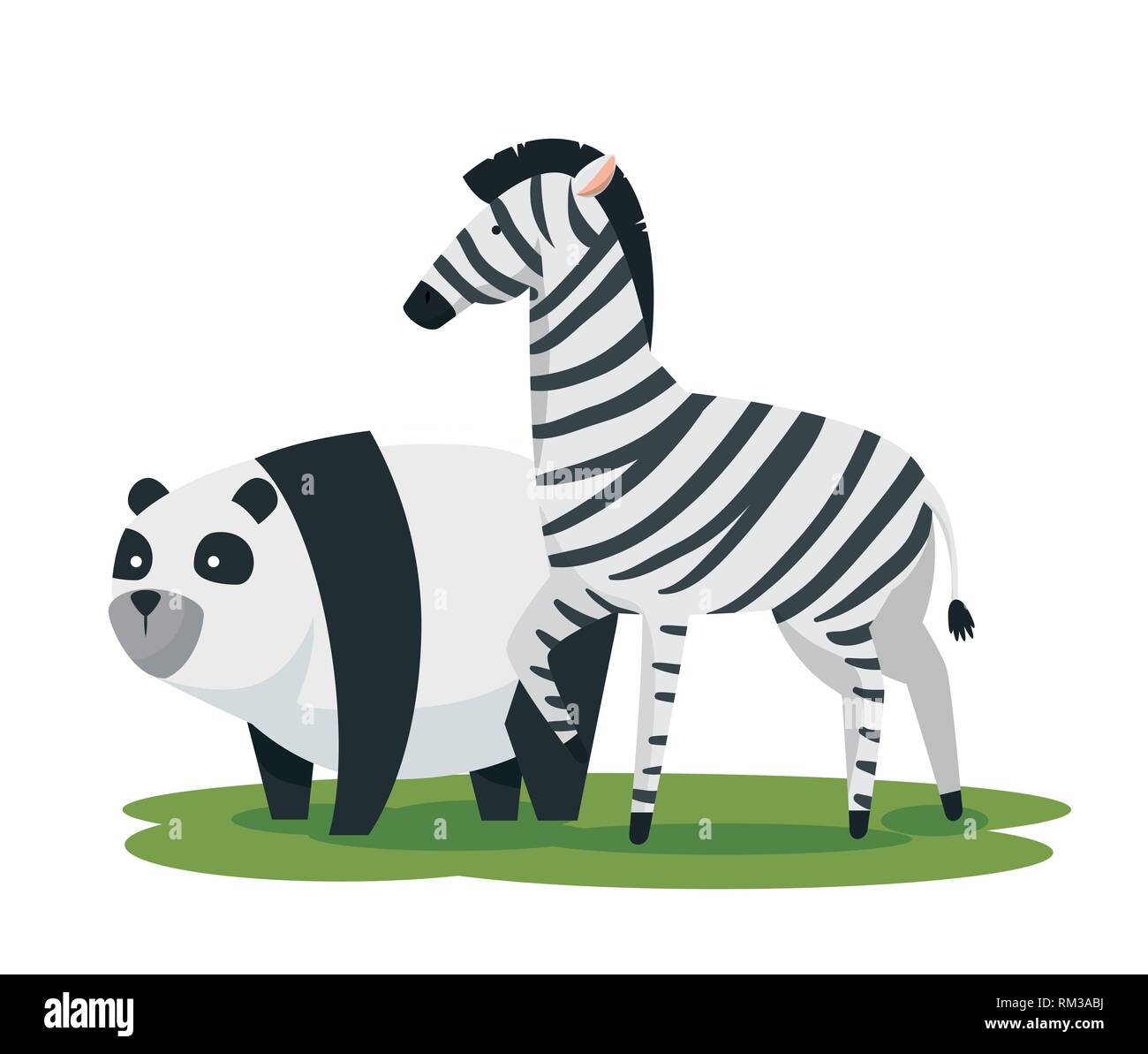 panda and zebra wild animals reserve Stock Vector Image & Art - Alamy