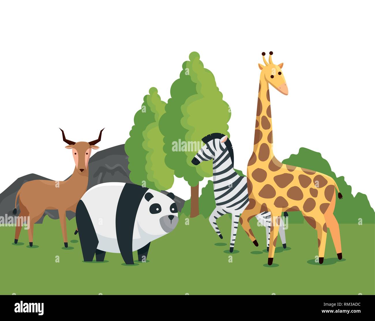 wild animals in the nature safari conservation Stock Vector Image & Art ...