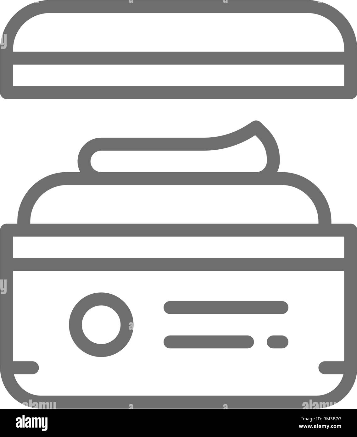 Round jar with lid for cosmetics, body cream, scrub line icon Stock ...