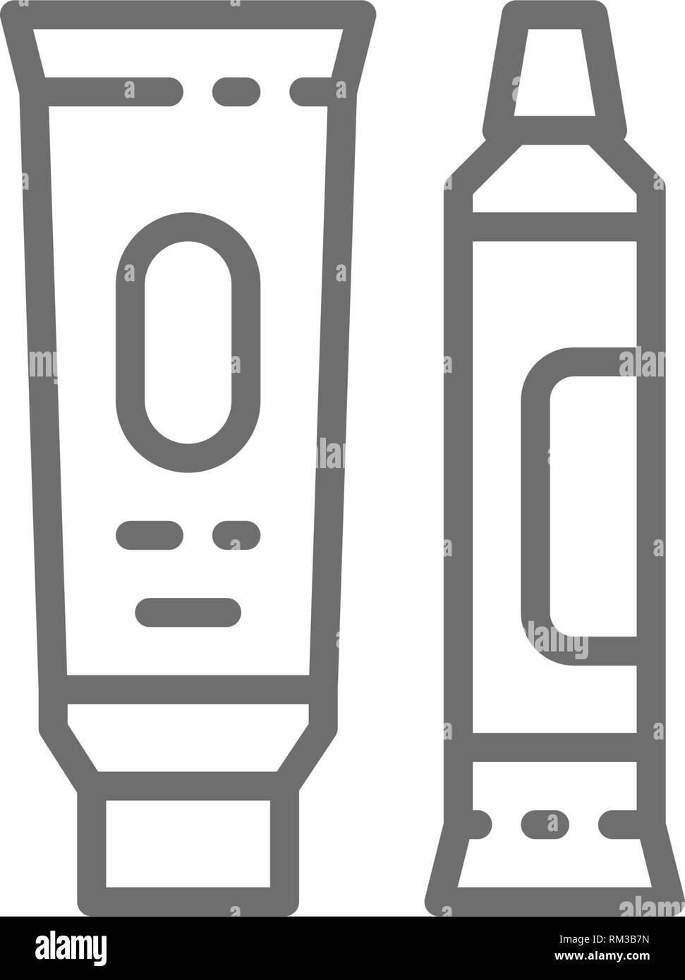 Hand cream, cosmetic tubes, toothpaste line icon Stock Vector Image ...