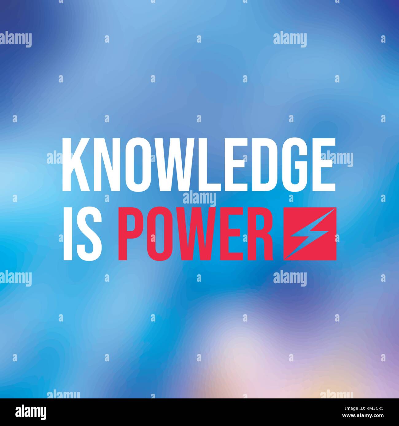 Knowledge is power. Life quote with modern background vector ...