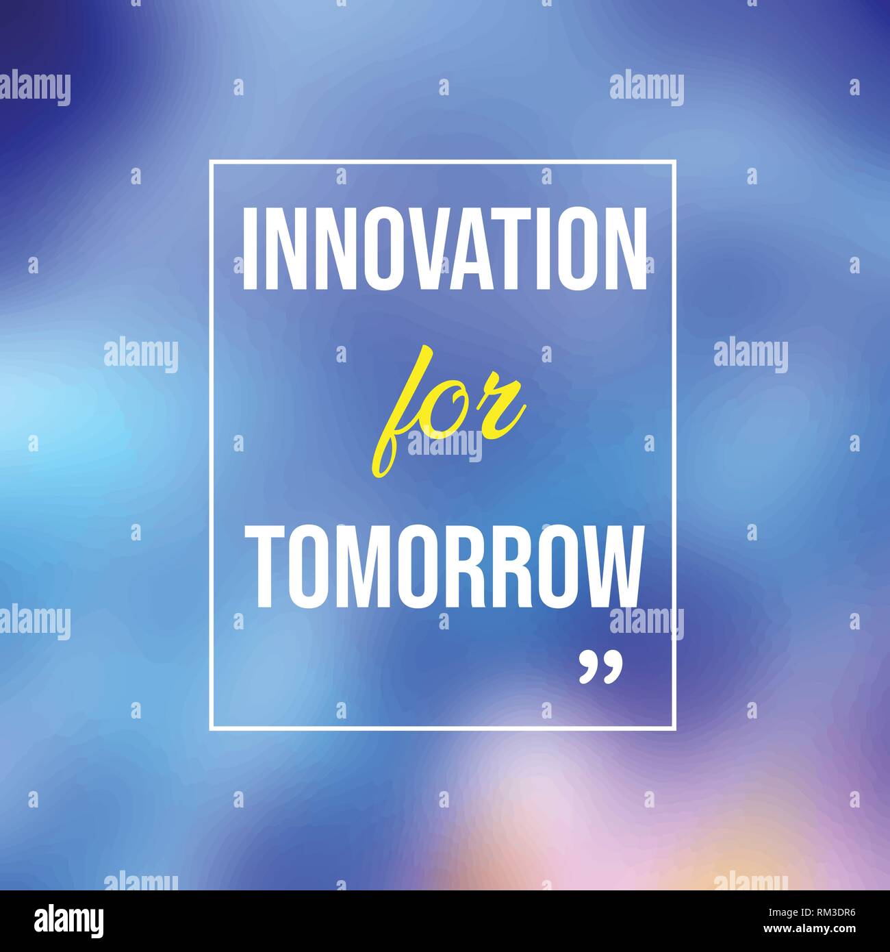 Innovation for tomorrow. Life quote with modern background vector ...