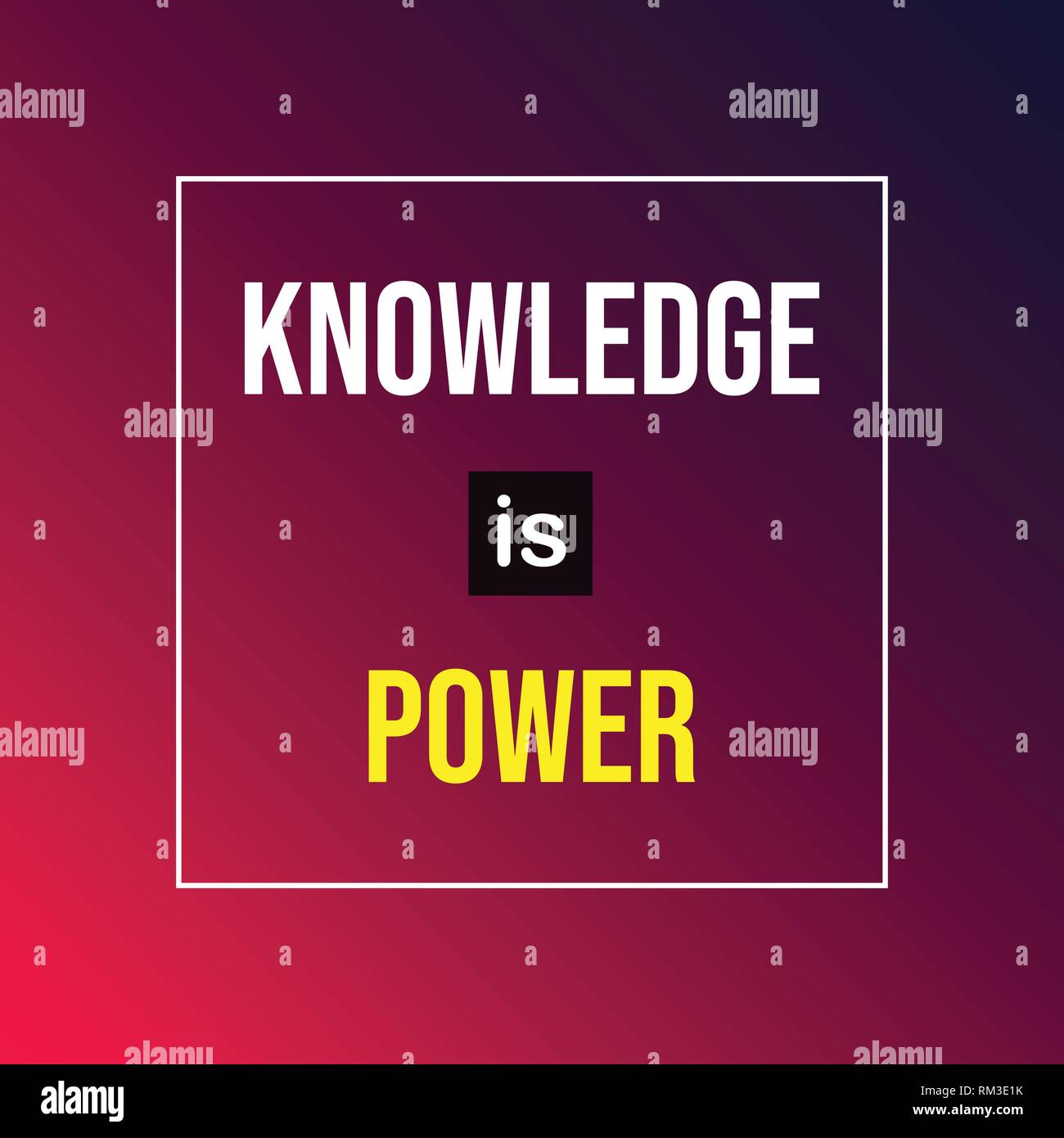 Knowledge is power. Life quote with modern background vector ...