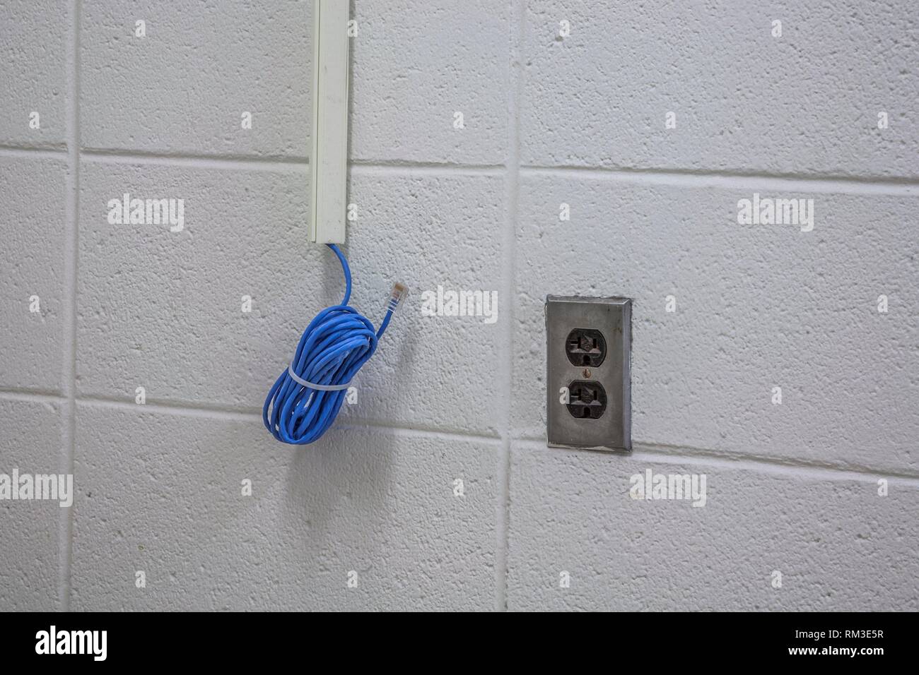 Plug socket cable wall hi-res stock photography and images - Alamy