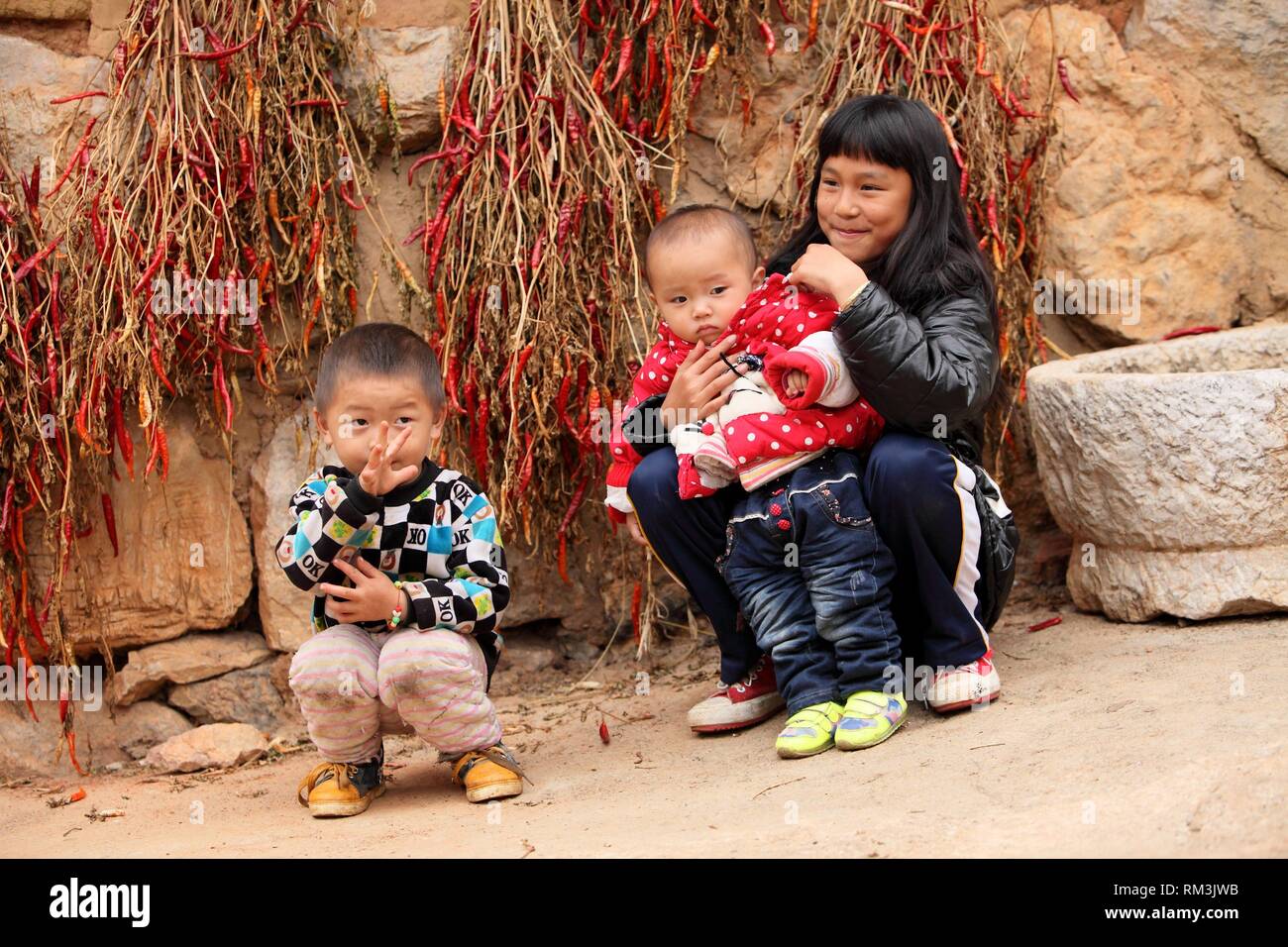 Group Children Playing Outdoors China High Resolution Stock Photography ...