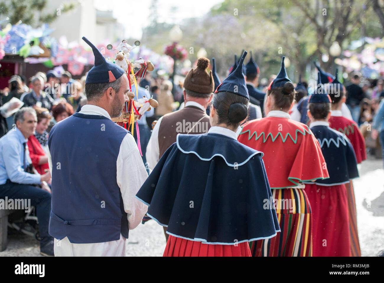 a traditonal madeira folklore music group s at the Festa da Flor or ...