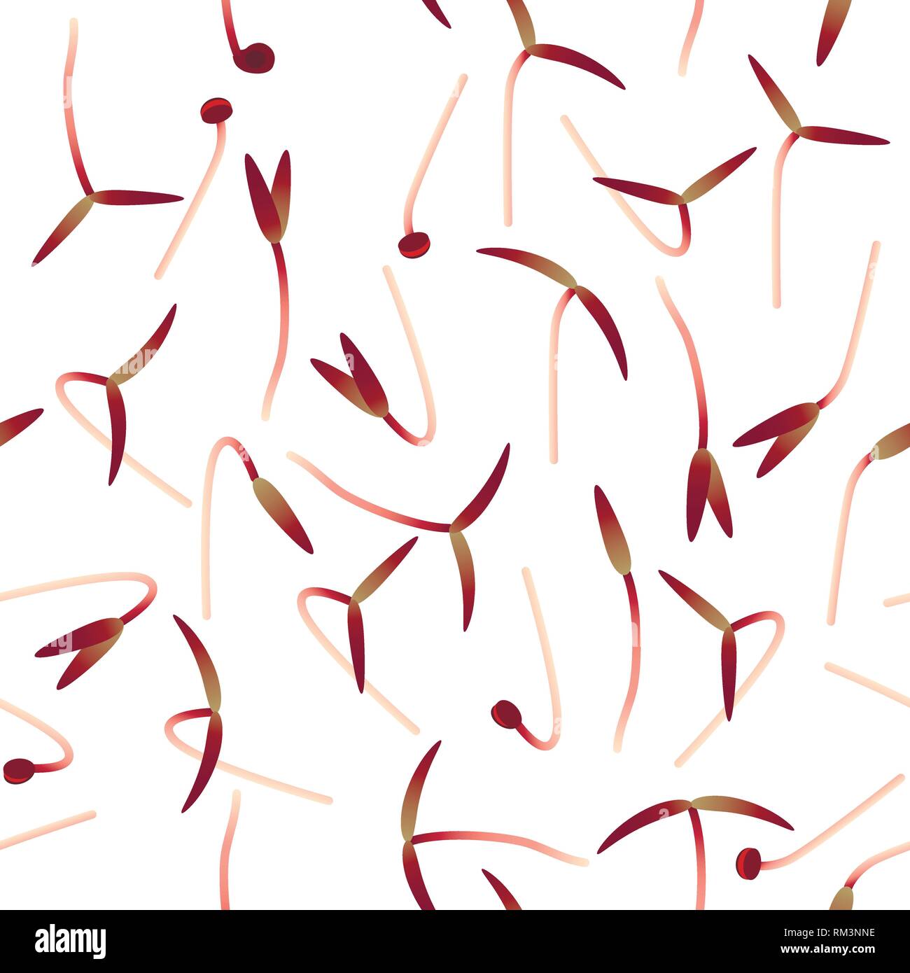 Microgreens Red Amaranth. Sprouting seeds of a plant. Seamless pattern ...