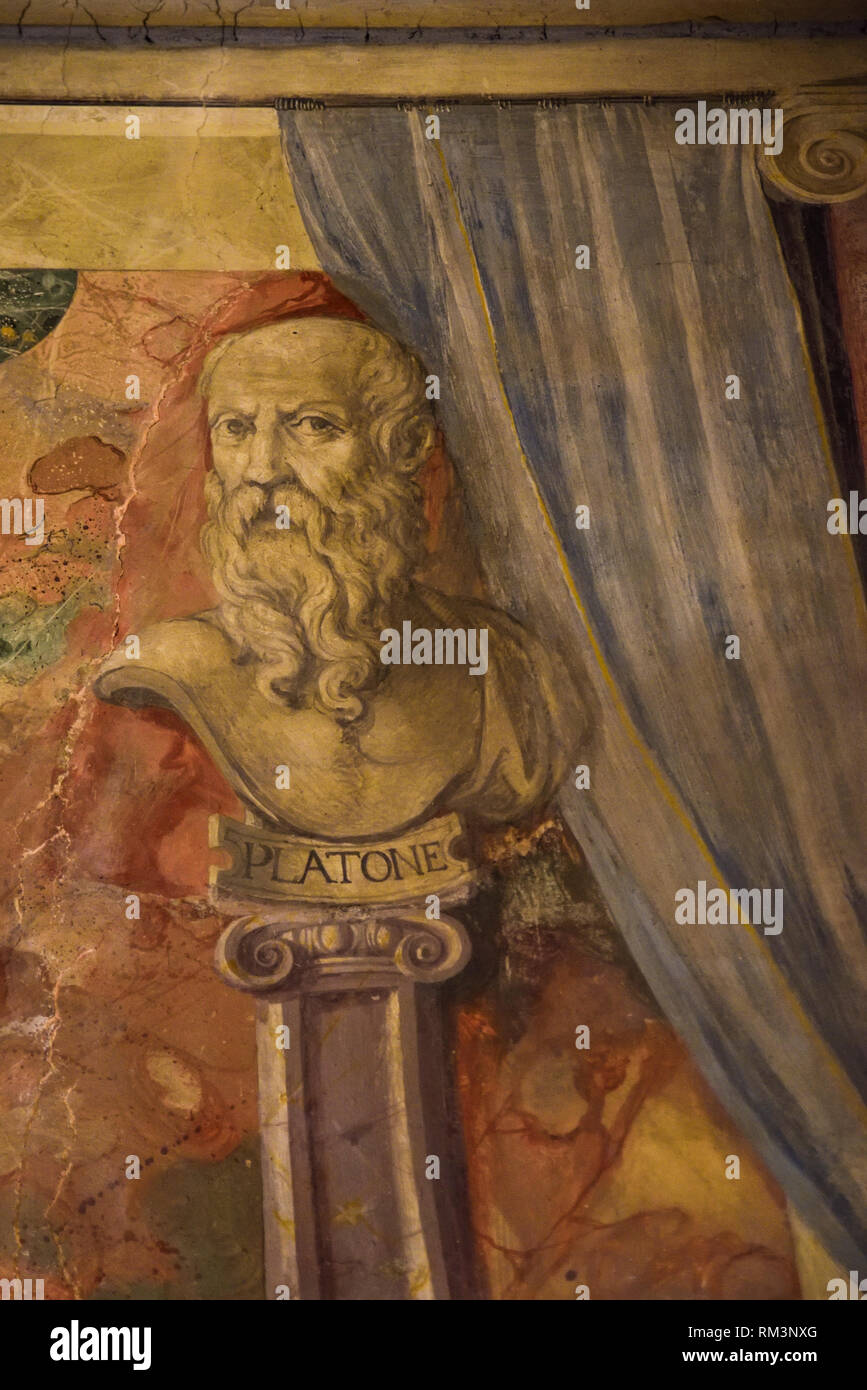 Plato. Fresco of the great thinker, philosopher of ancient Greece Stock ...